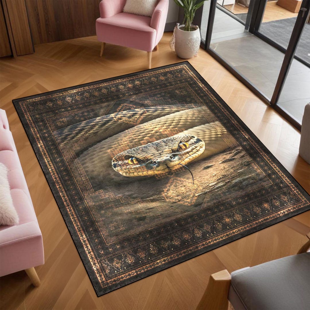 Snake Rug, Raven Rug for Goth Room Decor, Dark Academia Home Decor ...