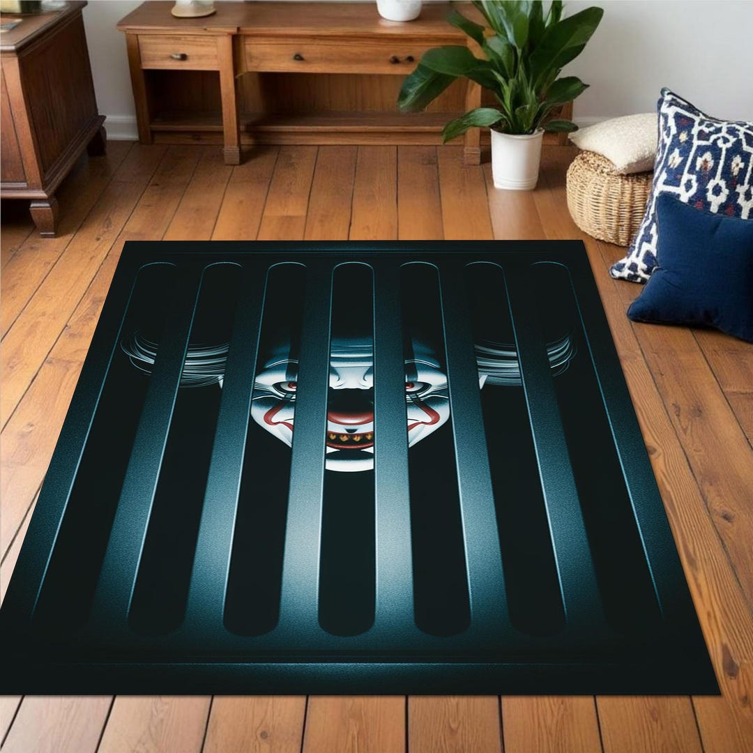 Scary Clown Face Rug, Horror Movie Themed Carpet, Creepy Room Accent ...