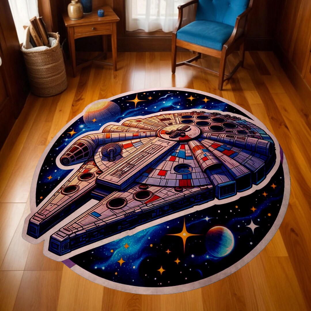 Millenium Falcon Rug, Millenium Falcon Shaped, Starwars Rug, Vintage ...