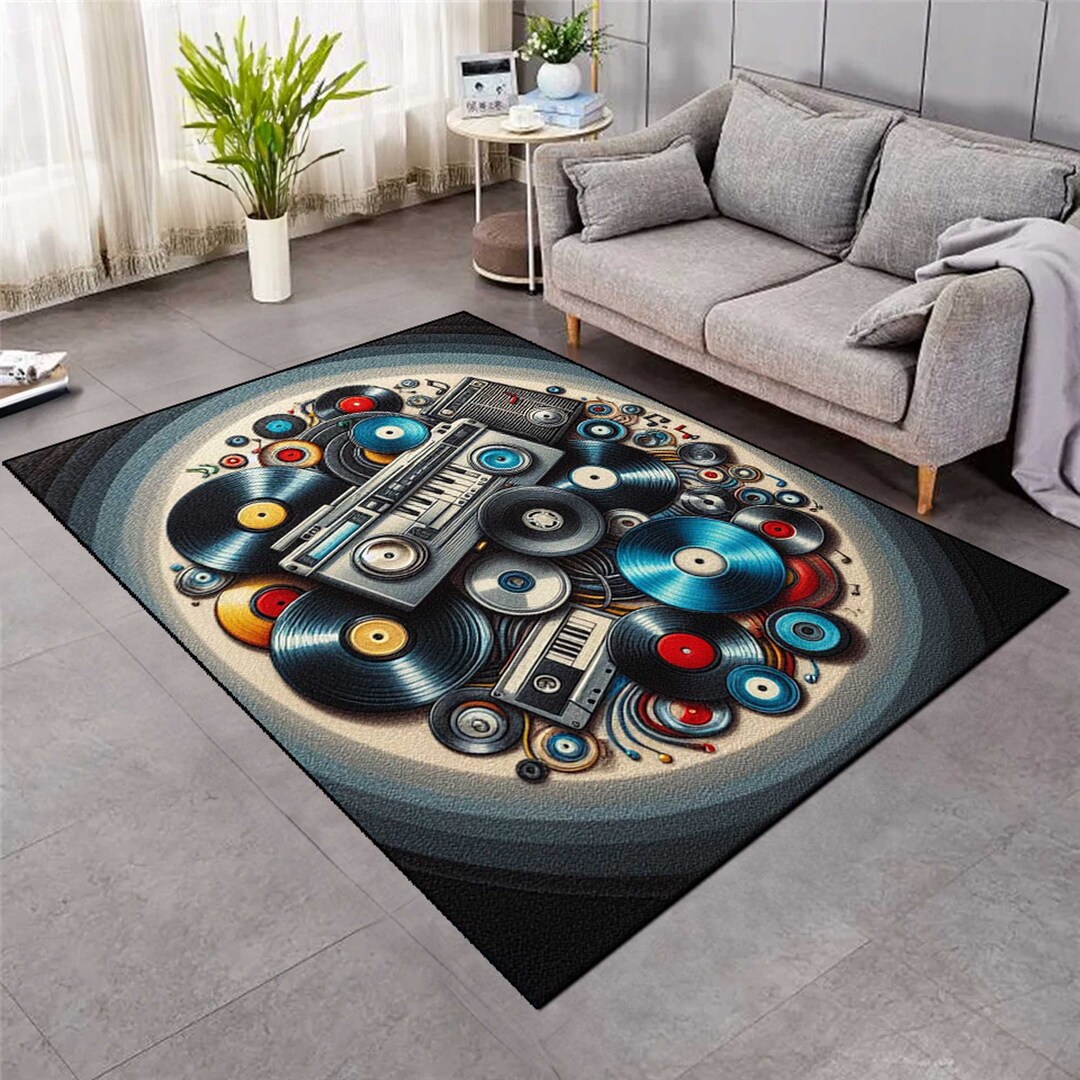 CD Rug, CD Pattern Rug, Inspired Cd Rug, Modern Rug, Music Rug ...