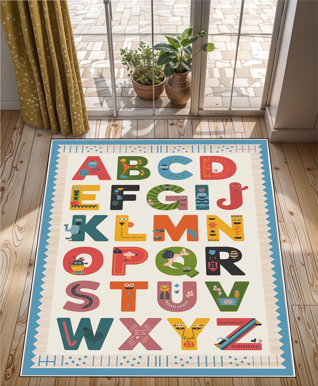 Cute Alphabet Rug | Colorful Kids Carpet | Educational ABC Toddler Mat ...