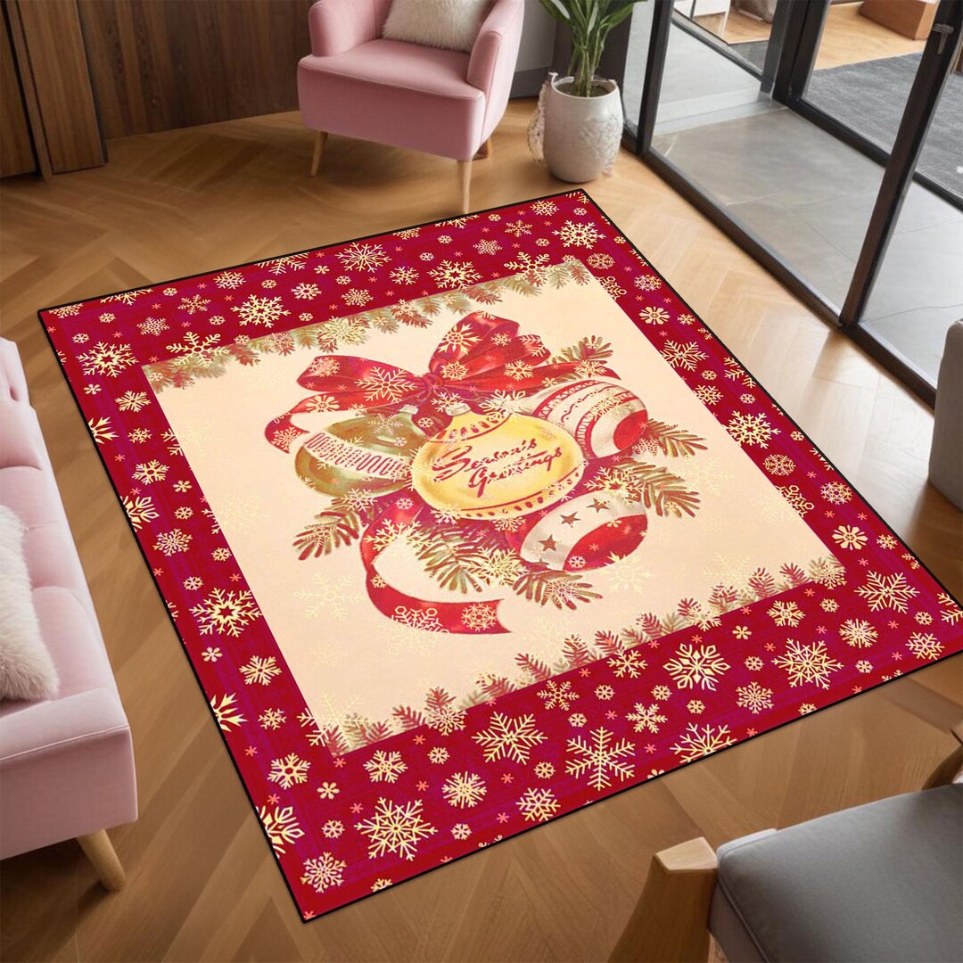 Christmas Rug, Noel Rug, Christmas Area Rug, Living Room Area Step Rug ...