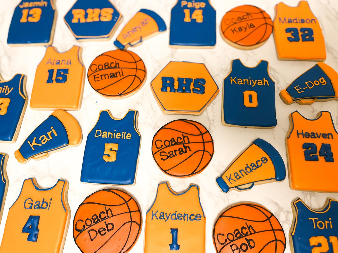Basketball Team Custom Royal Icing Cookies 1 Dozen - Etsy