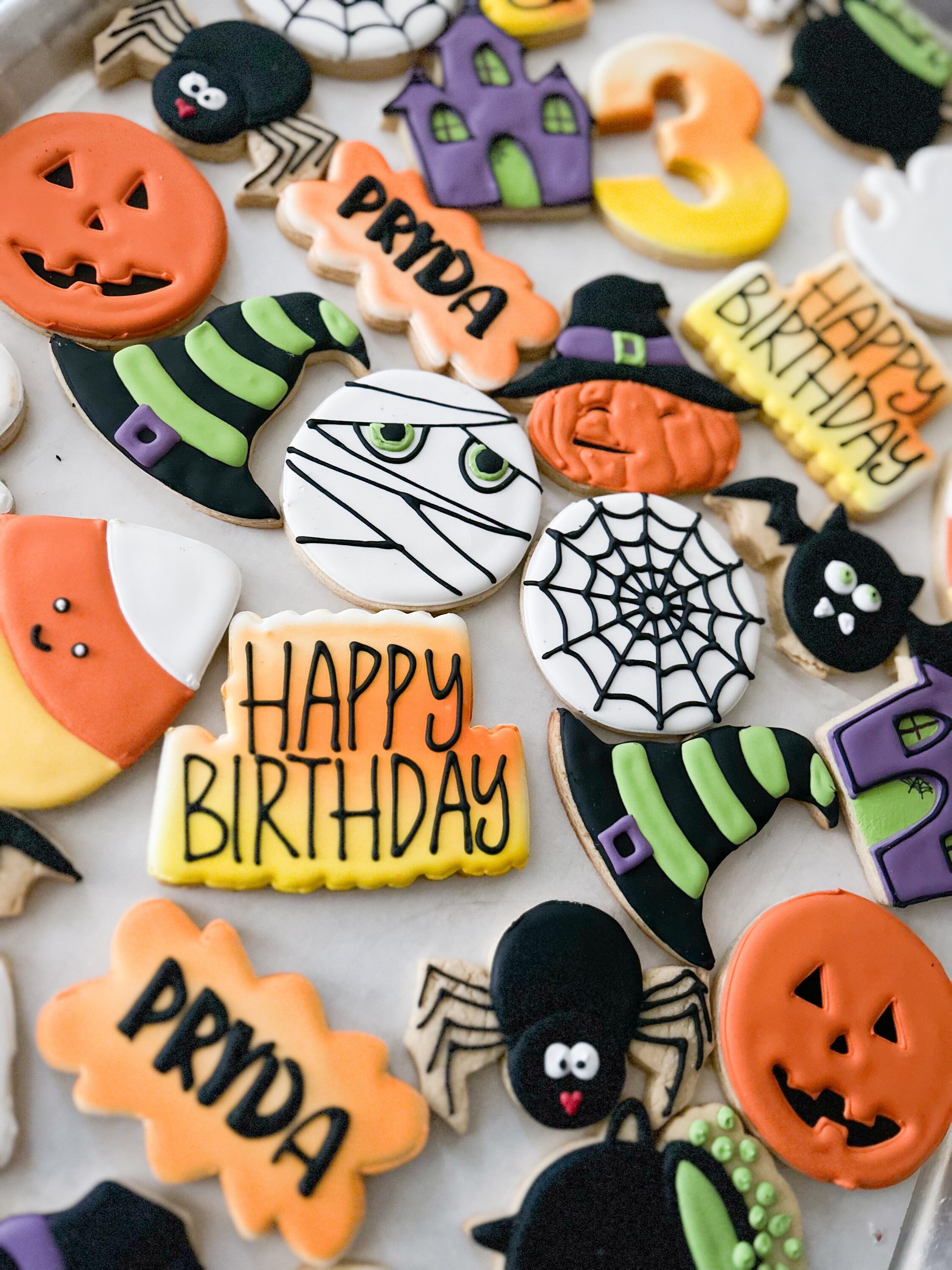Halloween Birthday Royal Icing Cookies 1 Dozen - Etsy