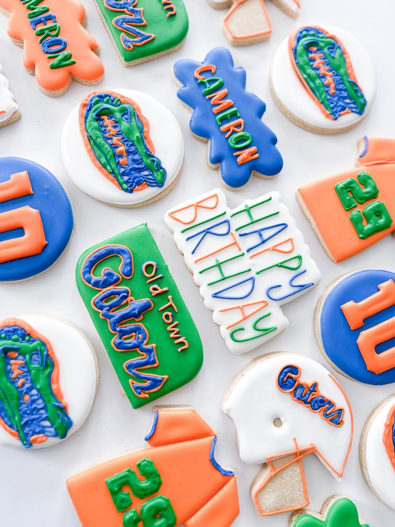 Football Themed Any Team Royal Icing Cookies 1 Dozen - Etsy