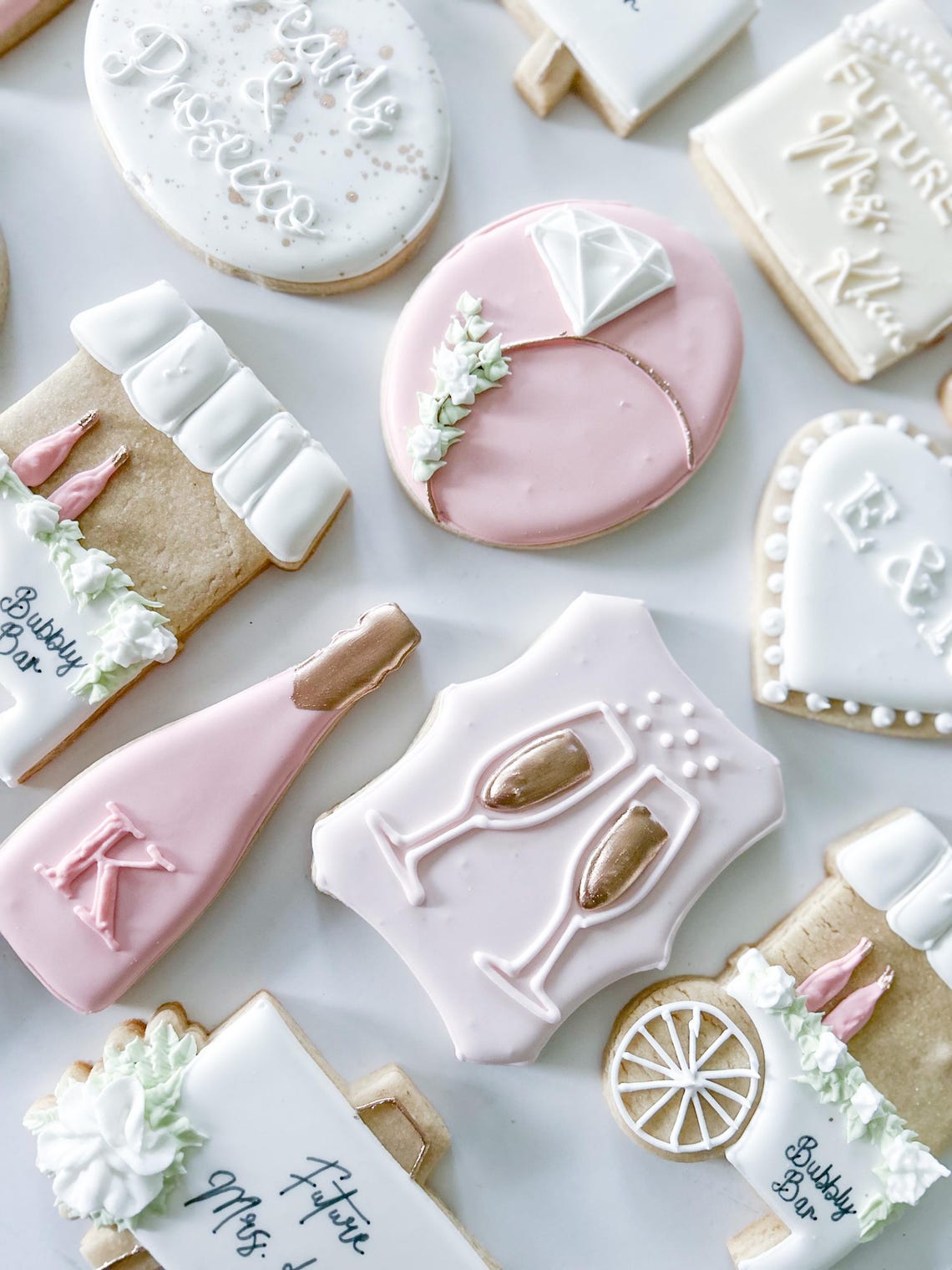 Pearls and Prosecco Bridal Shower Royal Icing Cookies 1.5 Dozen18 ...