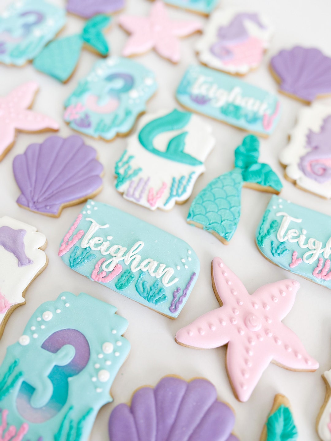 Mermaid Royal Icing Cookies 1 Dozen - Etsy