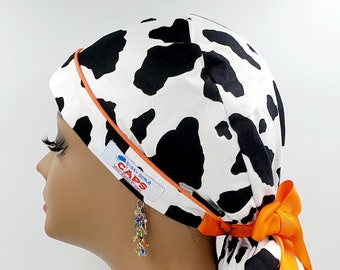 Cow Print Scrub Cap - Etsy