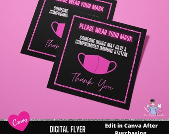 Please Wear a Mask Sign - Etsy