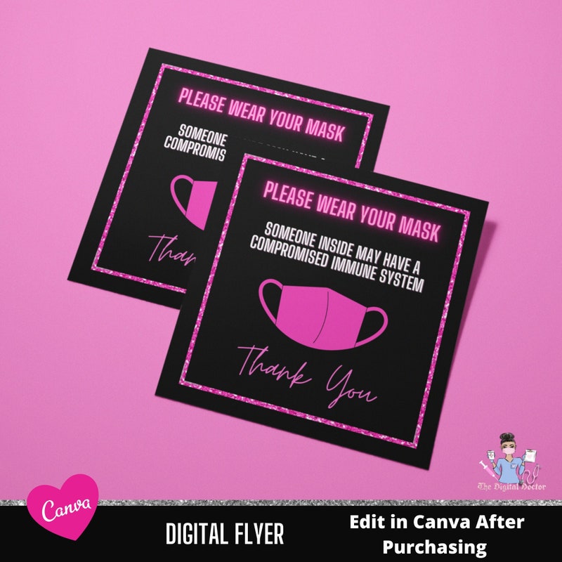 Please Wear a Mask Printable Sign - Etsy