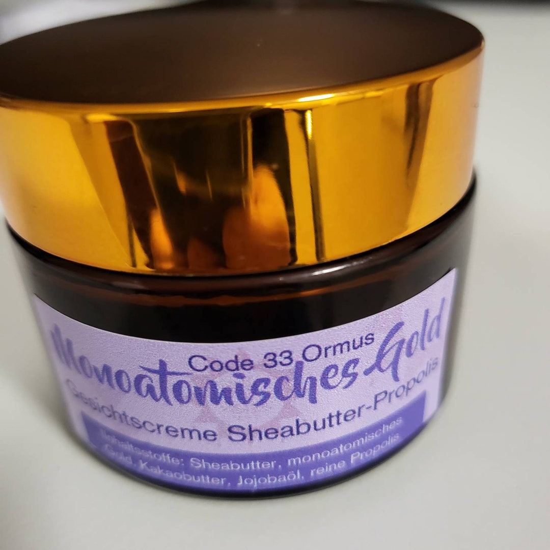 Face Cream Organic Shea Butter Propolis Code33 Ormus Monoatomic Gold - Etsy