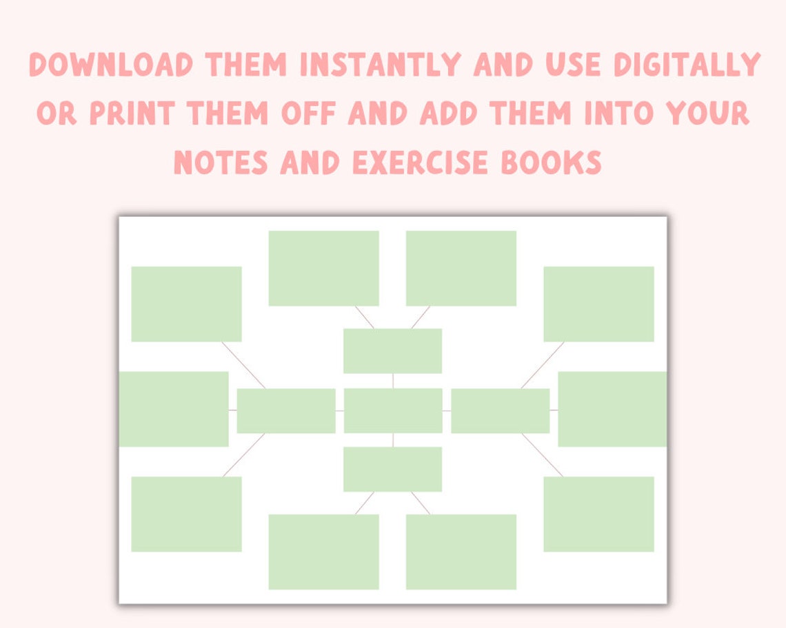 Printable Mind Map Revision Planner Study Note Taking Template GCSE A ...