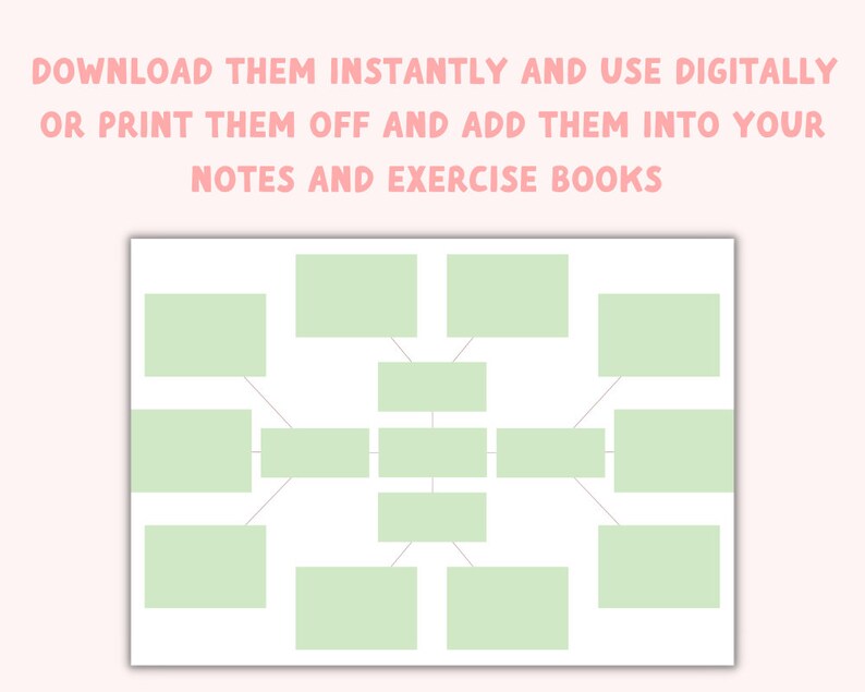 Printable Mind Map Revision Planner Study Note Taking Template GCSE A ...
