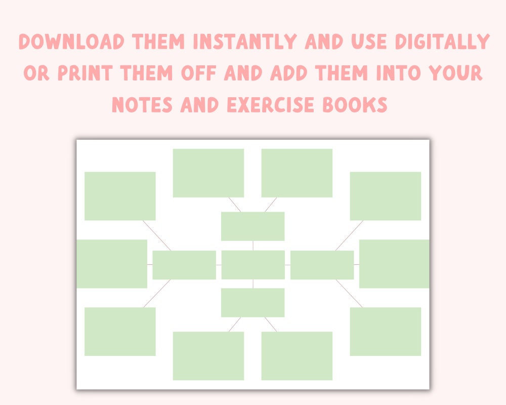 Printable Mind Map Revision Planner Study Note Taking Template GCSE A ...