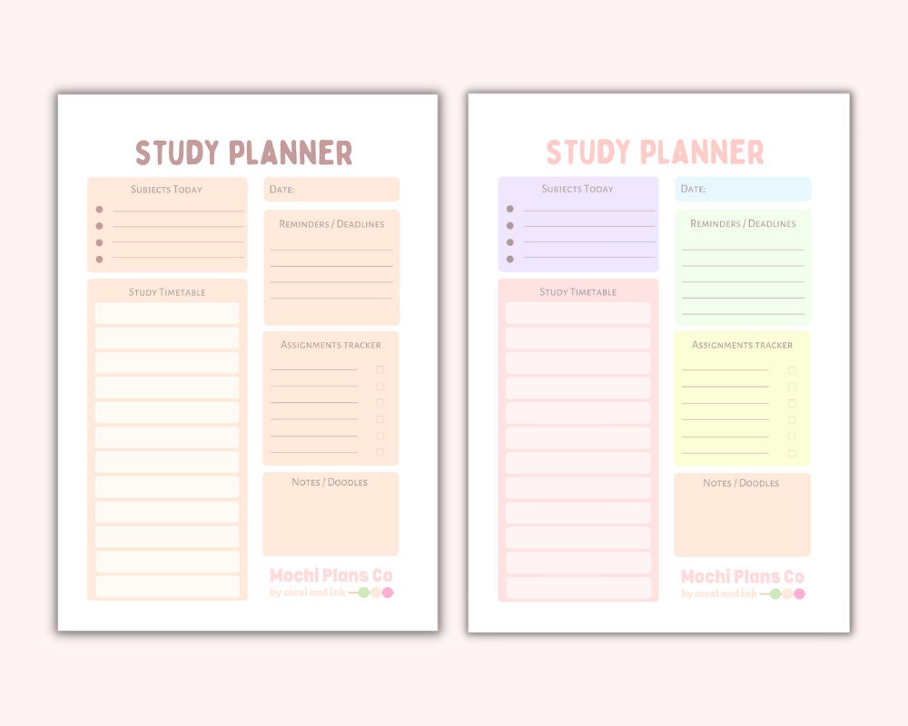 Study Planner Printable Student Daily Goodnotes Planner Template ...