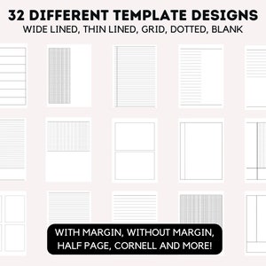 Aesthetic Note Taking Template, Digital Notepaper for Goodnotes ...
