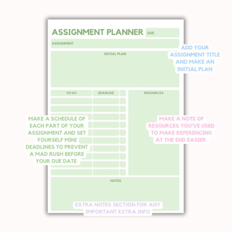 Assignment Progress Tracker, Digital Homework Planner, Digital Study ...