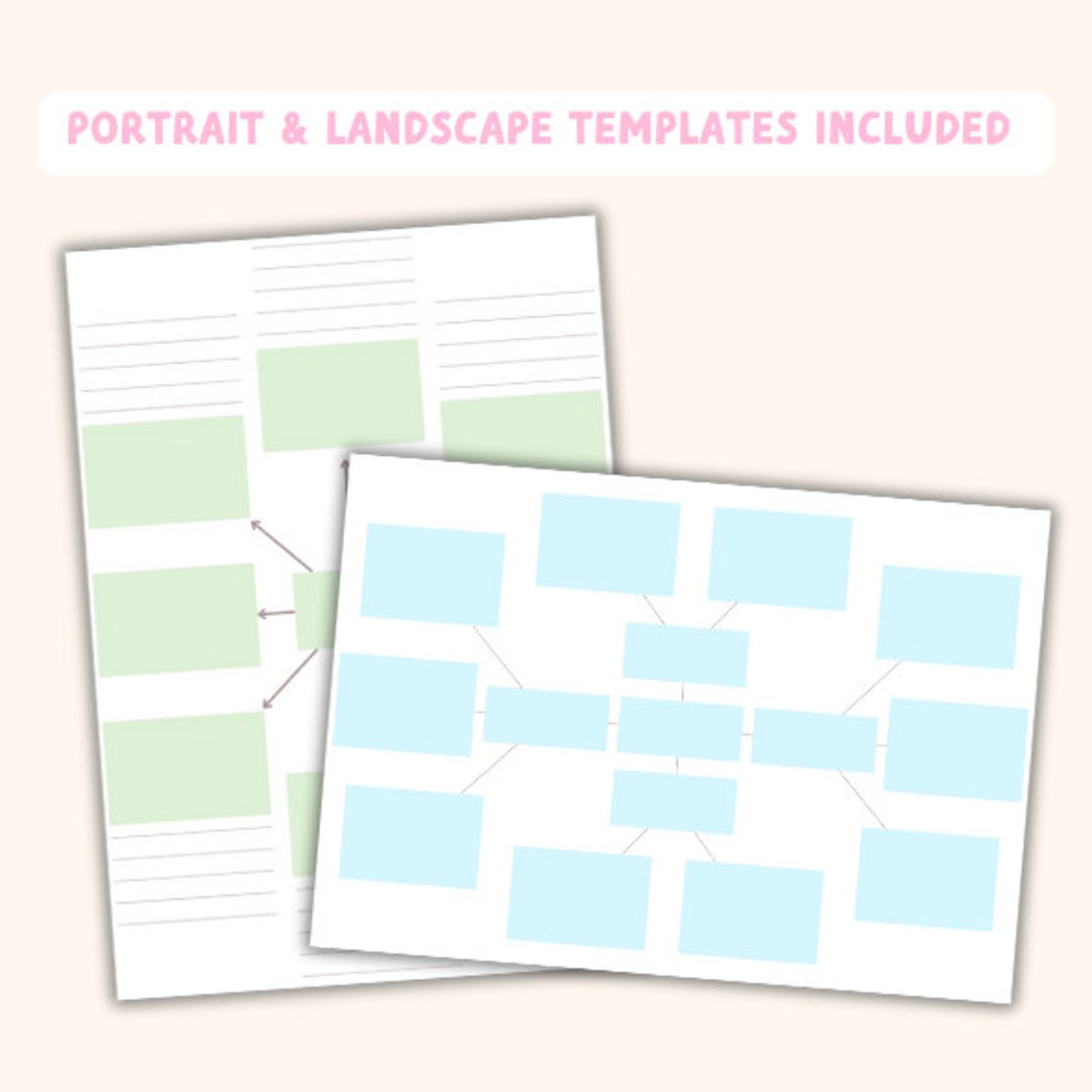Mind Map Template Study Bundle, Printable Mindmap Planner, Student Note ...