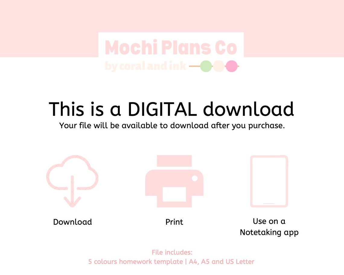 Homework Assignment Tracker Printable Digital Study Planner - Etsy
