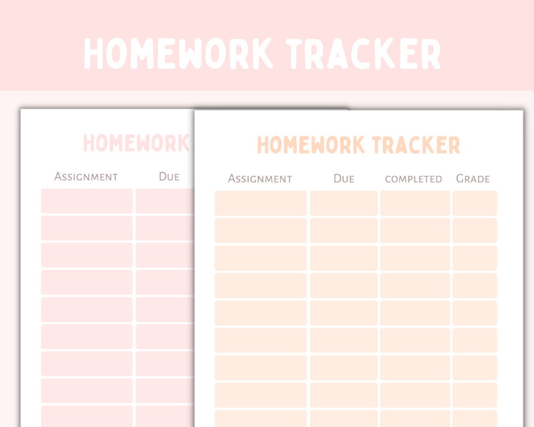 Homework Assignment Tracker Printable Digital Study Planner Goodnotes ...