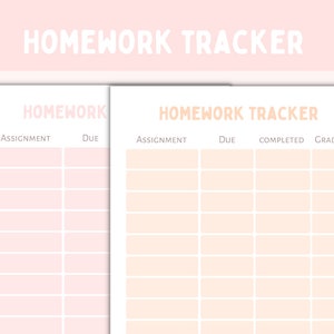 Homework Assignment Tracker Printable Digital Study Planner Goodnotes ...