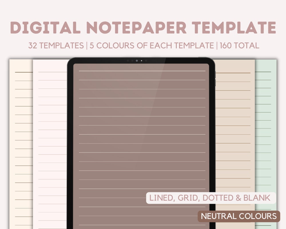 Aesthetic Note Taking Template, Digital Notepaper for Goodnotes ...