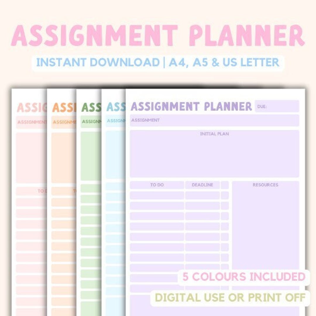 Assignment Progress Tracker, Digital Homework Planner, Digital Study ...