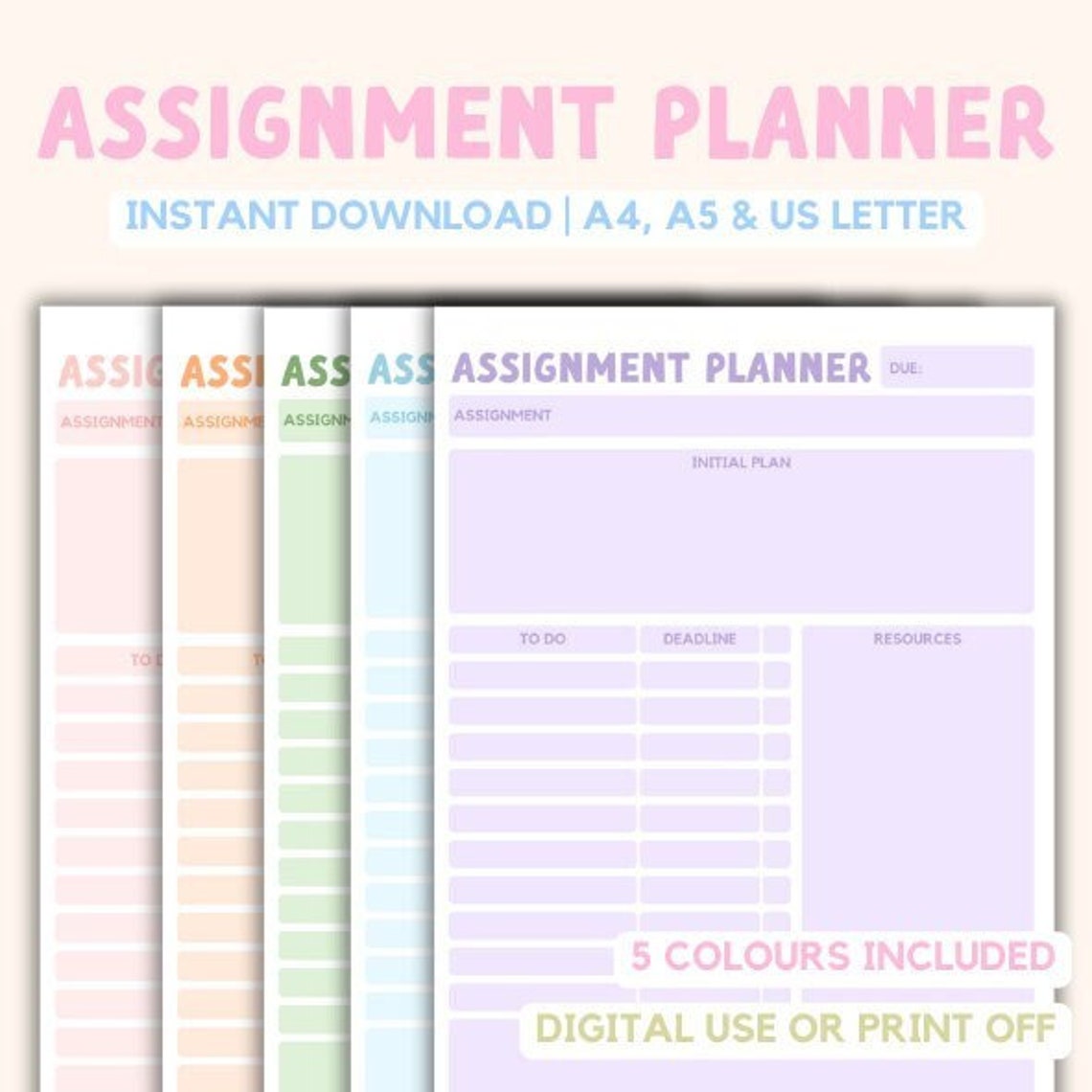 Assignment Progress Tracker, Digital Homework Planner, Digital Study ...