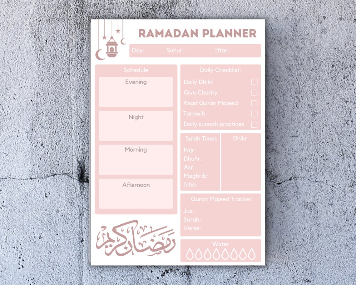 Ramadan Daily Journal Printable Digital Ramadan 2024 Planner Muslim ...
