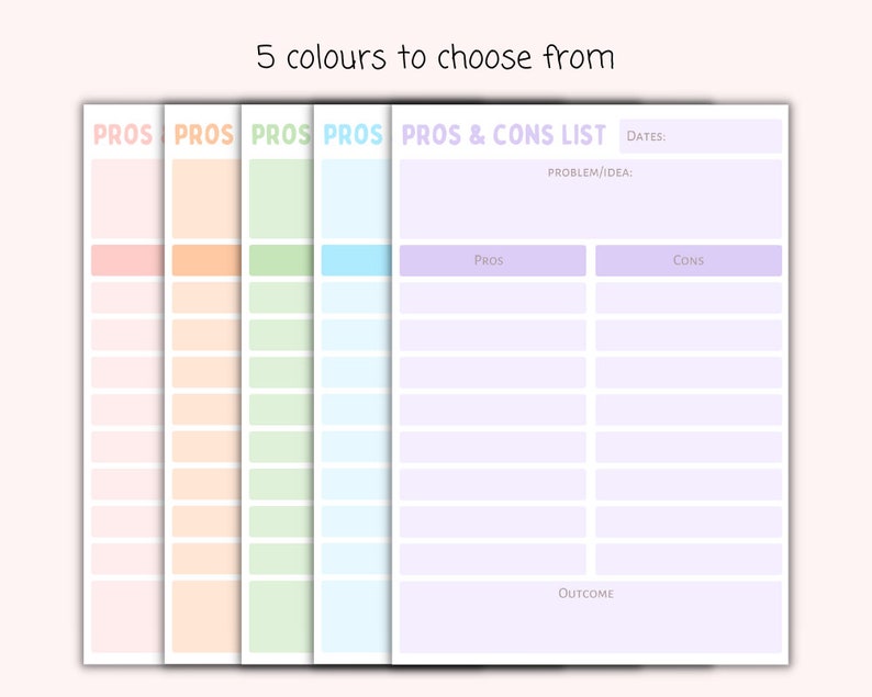 Pros Cons List Life Planner PDF 2023 Pros and Cons Problem Solving ...