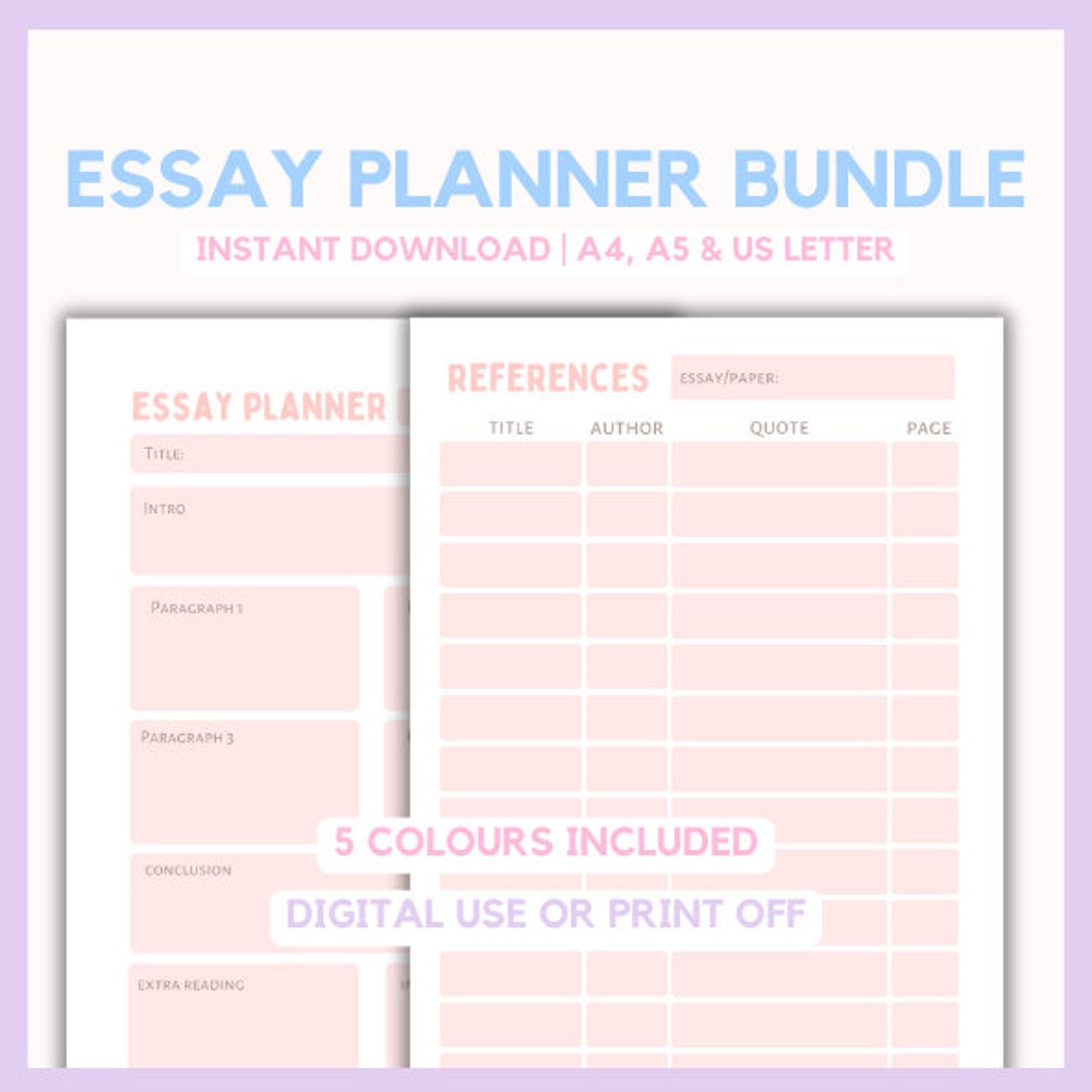 Student Essay Plan Template Bundle, Reference Tracker, Digital Study ...
