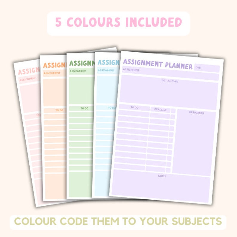 Assignment Progress Tracker, Digital Homework Planner, Digital Study ...