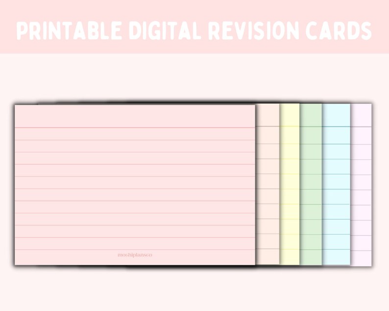 Printable Revision Cards Digital Revision Resources Goodnotes Study ...