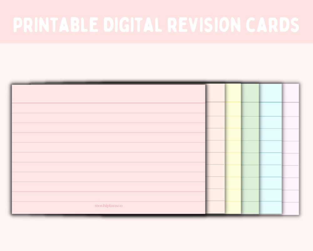Printable Revision Cards Digital Revision Resources Goodnotes Study ...