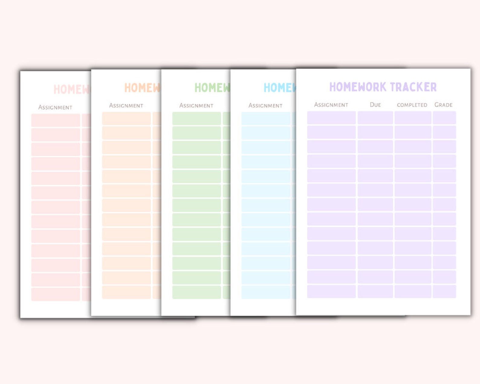 Homework Assignment Tracker Printable Digital Study Planner Goodnotes ...