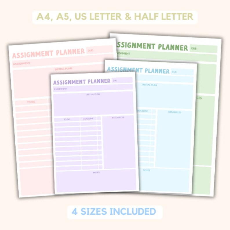 Assignment Progress Tracker, Digital Homework Planner, Digital Study ...