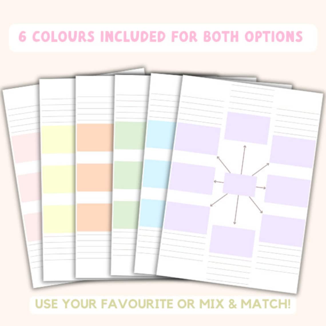 Mind Map Template Study Bundle, Printable Mindmap Planner, Student Note ...