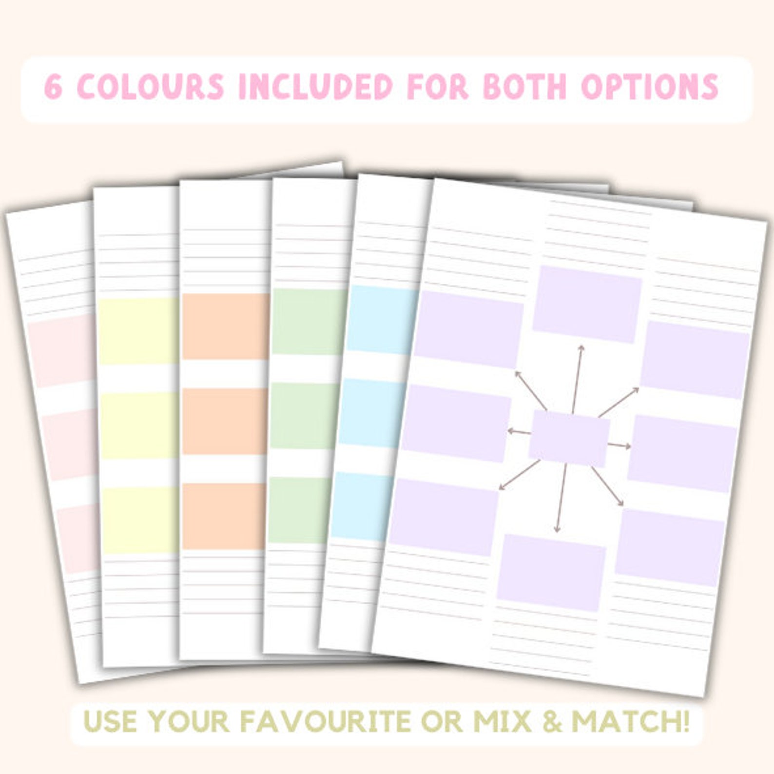 Mind Map Template Study Bundle, Printable Mindmap Planner, Student Note Taking Template, Brain ...