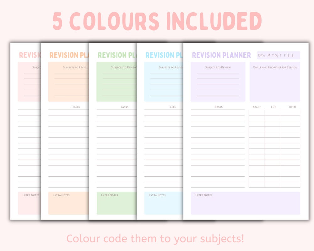 Exam Revision Printable Template Bundle Digital Study Resources ...