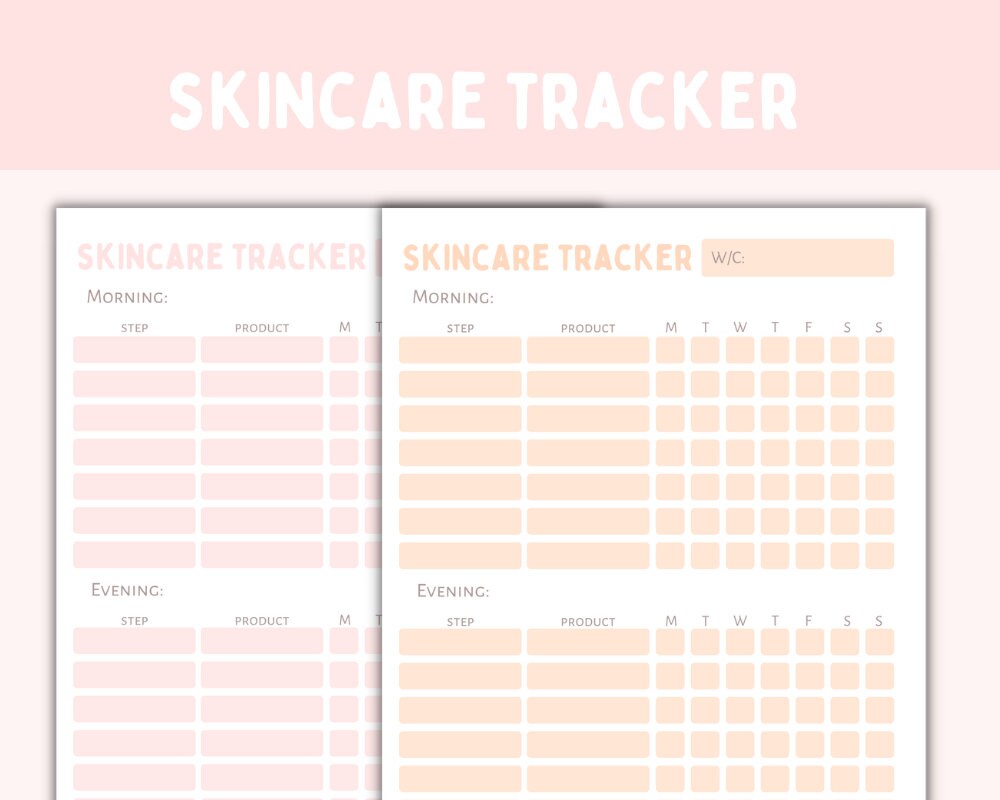 Skincare Routine Tracker Printable Beauty Routine Self Care Planner ...
