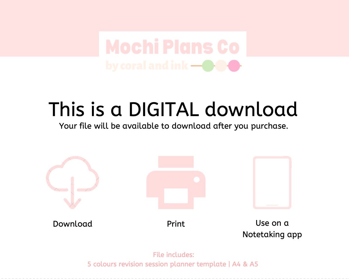 Revision Session Planner Timetable Printable Study Template Revision ...
