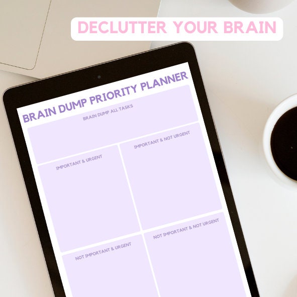 Brain Dump Printable Sheet, Adhd to Do List Template, Digital Mind Map ...