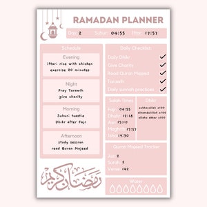 Ramadan Daily Journal Printable Digital Ramadan 2024 Planner Muslim ...