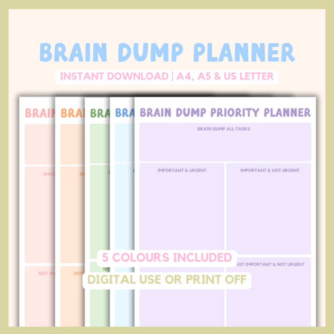 Brain Dump Printable Sheet, Adhd to Do List Template, Digital Mind Map ...