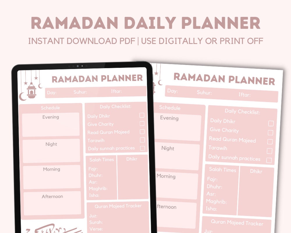 Ramadan Daily Journal Printable Digital Ramadan 2024 Planner Muslim ...