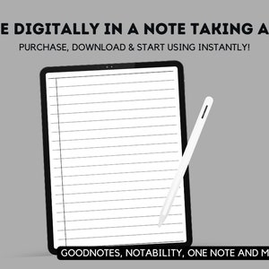 Aesthetic Note Taking Template, Digital Notepaper for Goodnotes ...