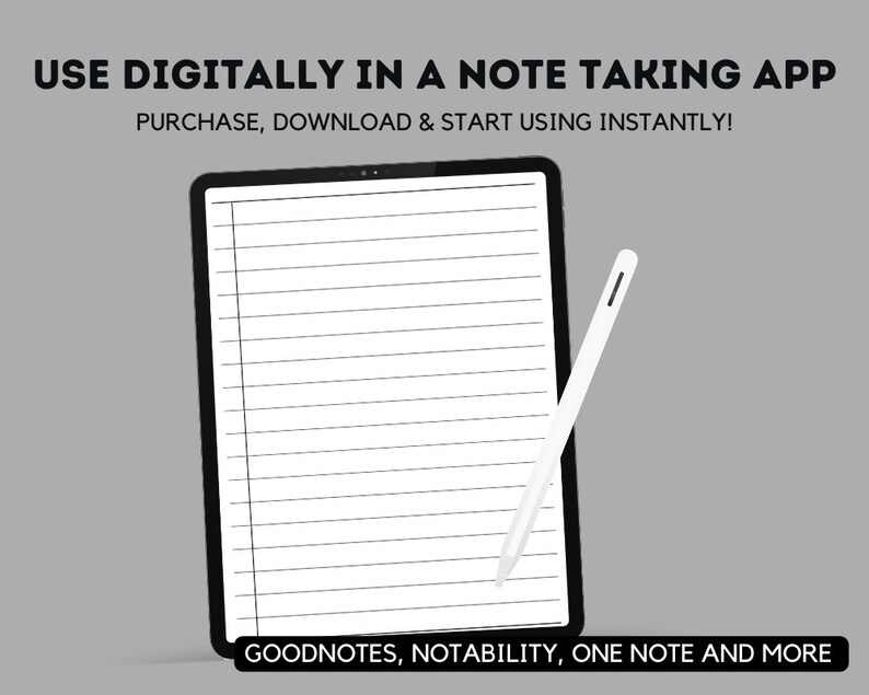 Aesthetic Note Taking Template, Digital Notepaper for Goodnotes ...