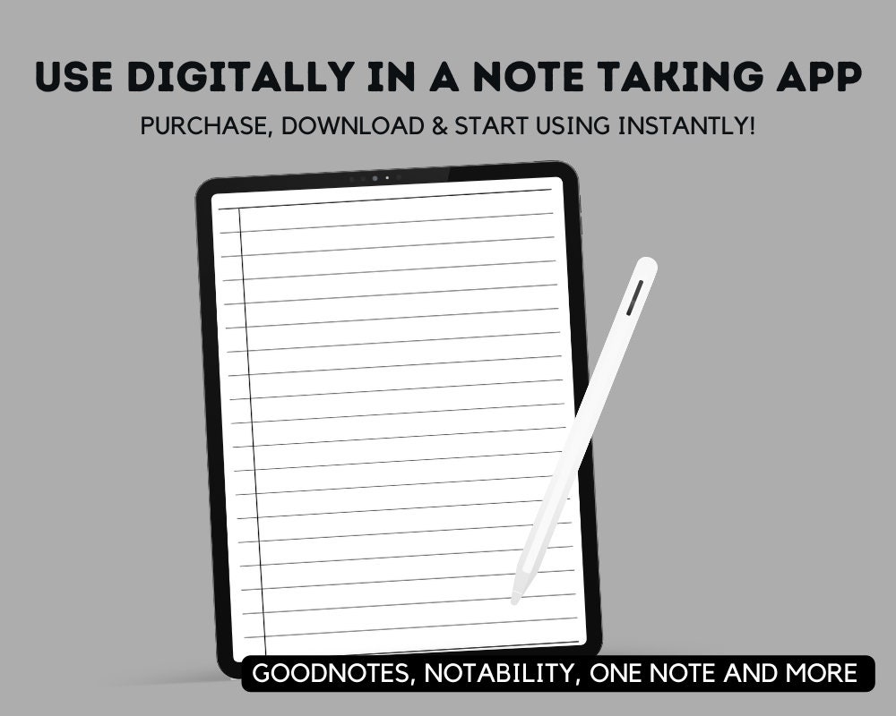 Aesthetic Note Taking Template, Digital Notepaper for Goodnotes ...