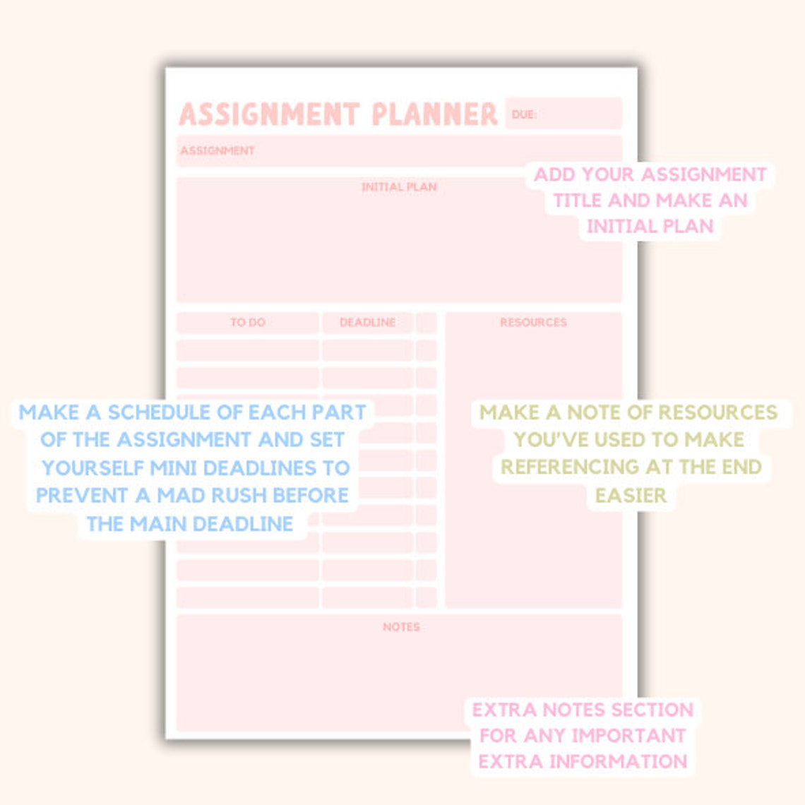 Assignment Progress Tracker, Digital Homework Planner, Digital Study ...