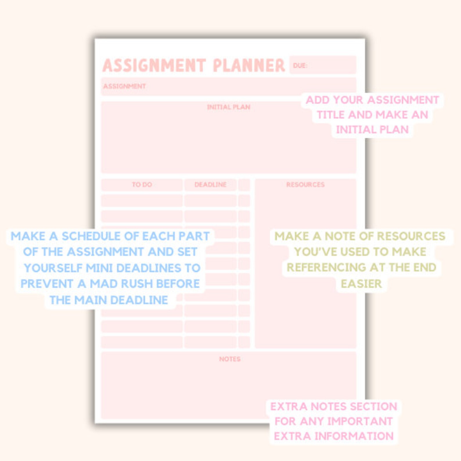 Assignment Progress Tracker, Digital Homework Planner, Digital Study ...